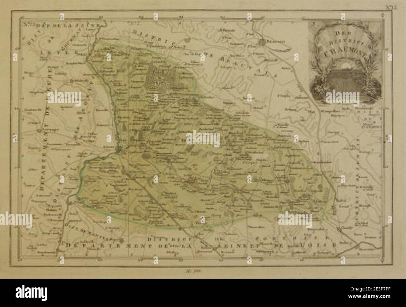 Map of the district of Chaumont in 1805 by Reilly 715 Stock Photo - Alamy