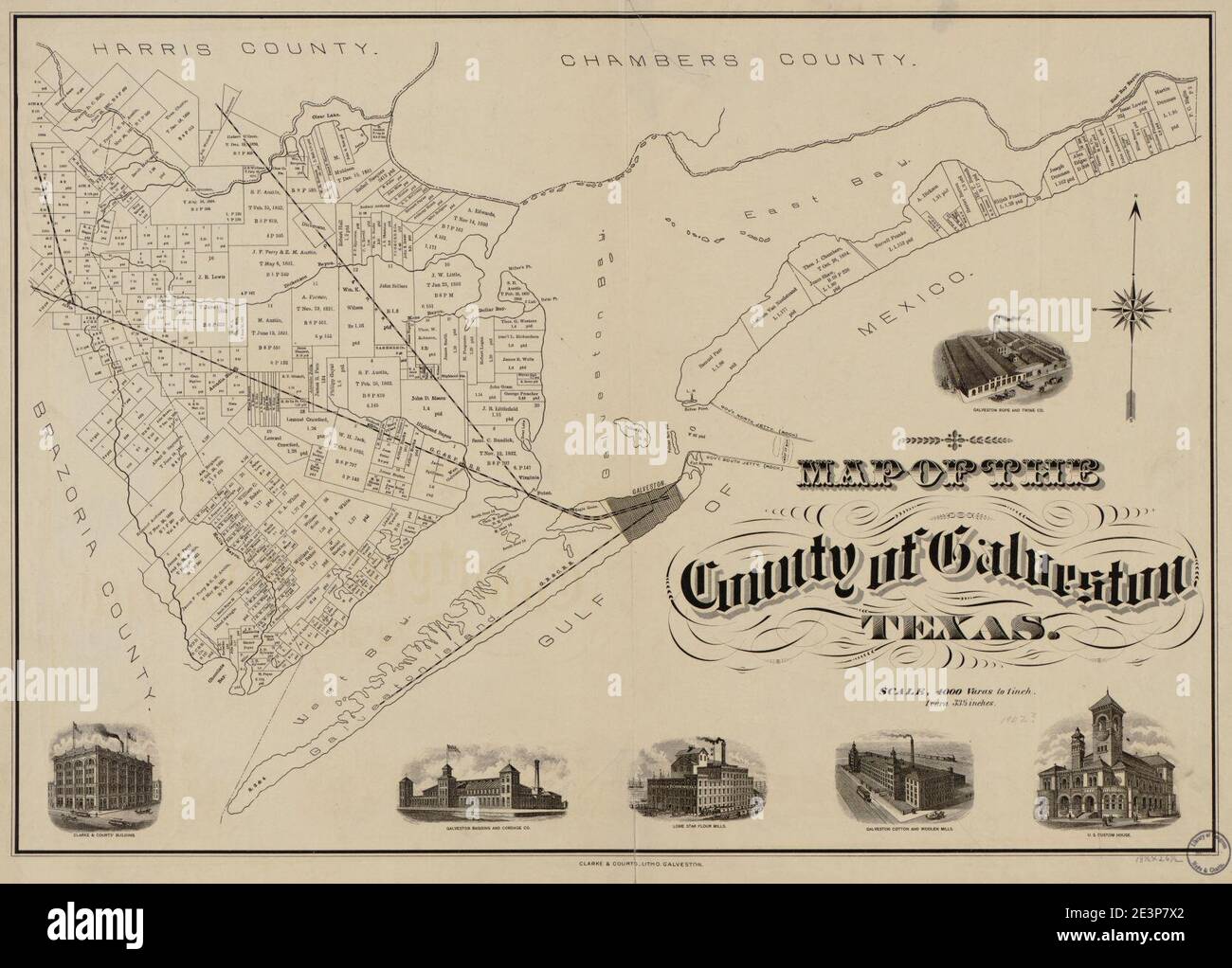 Map of the county of Galveston, Texas Stock Photo - Alamy