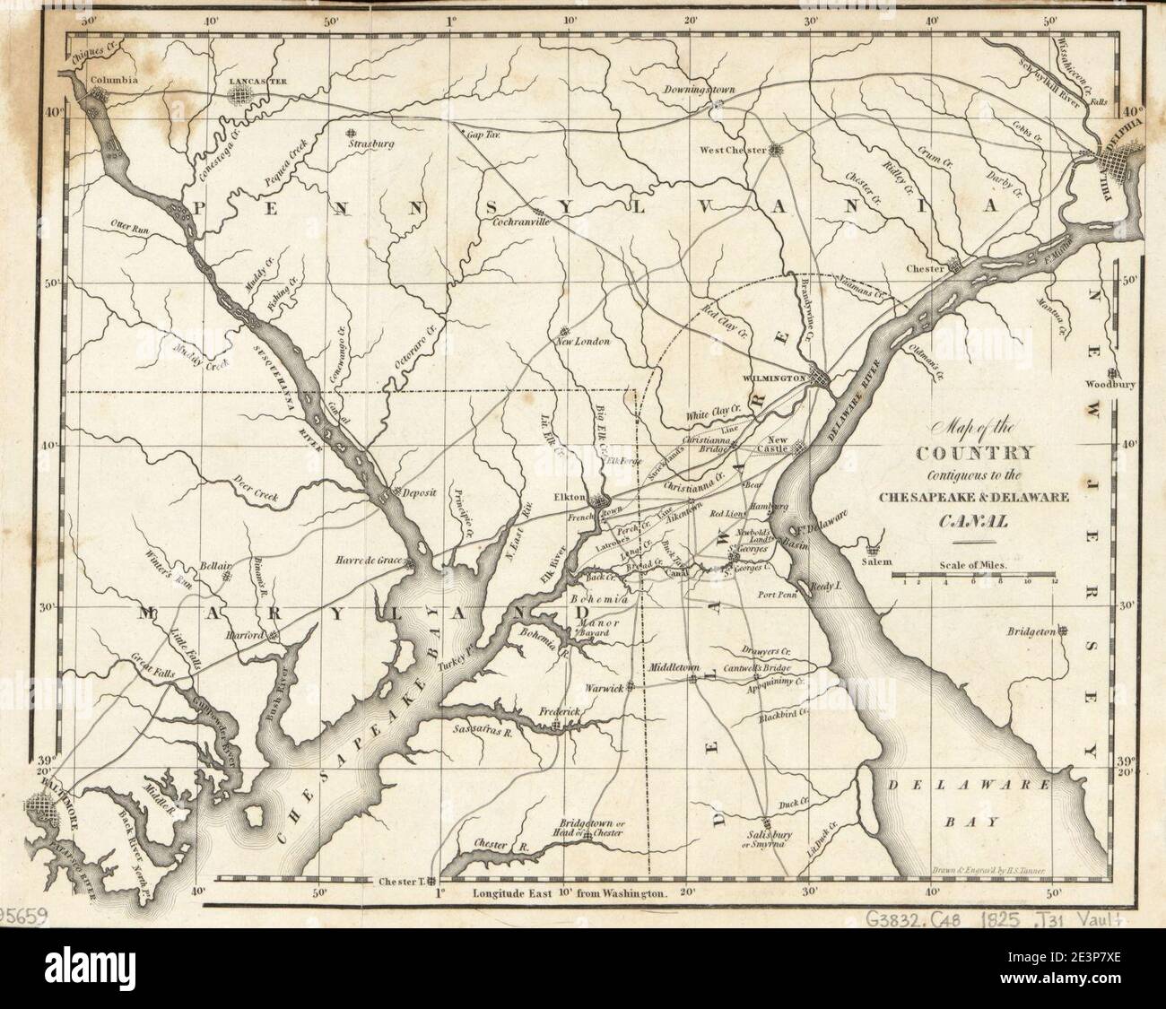 Map of the country contiguous to the Chesapeake & Delaware Canal Stock ...
