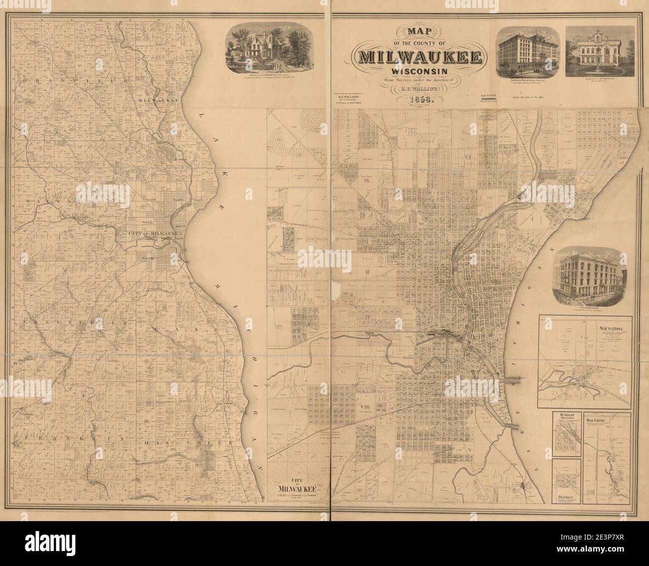 Milwaukee county map hi-res stock photography and images - Alamy