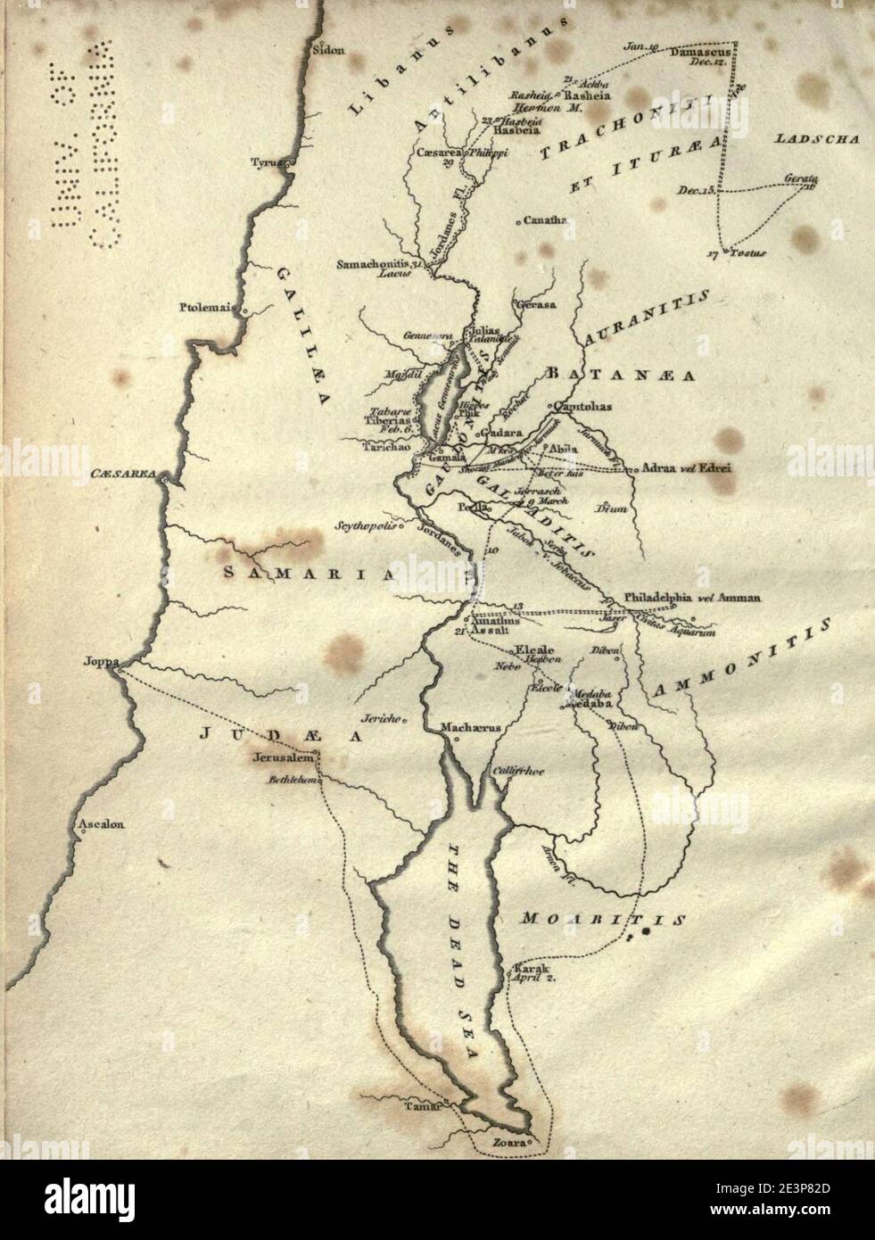 Map of the countries adjoining the Lake of Tiberias, the Jordan, and ...