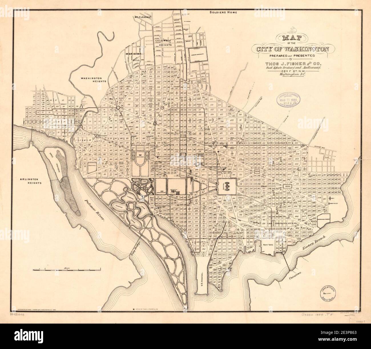 Map of the city of Washington Stock Photo - Alamy