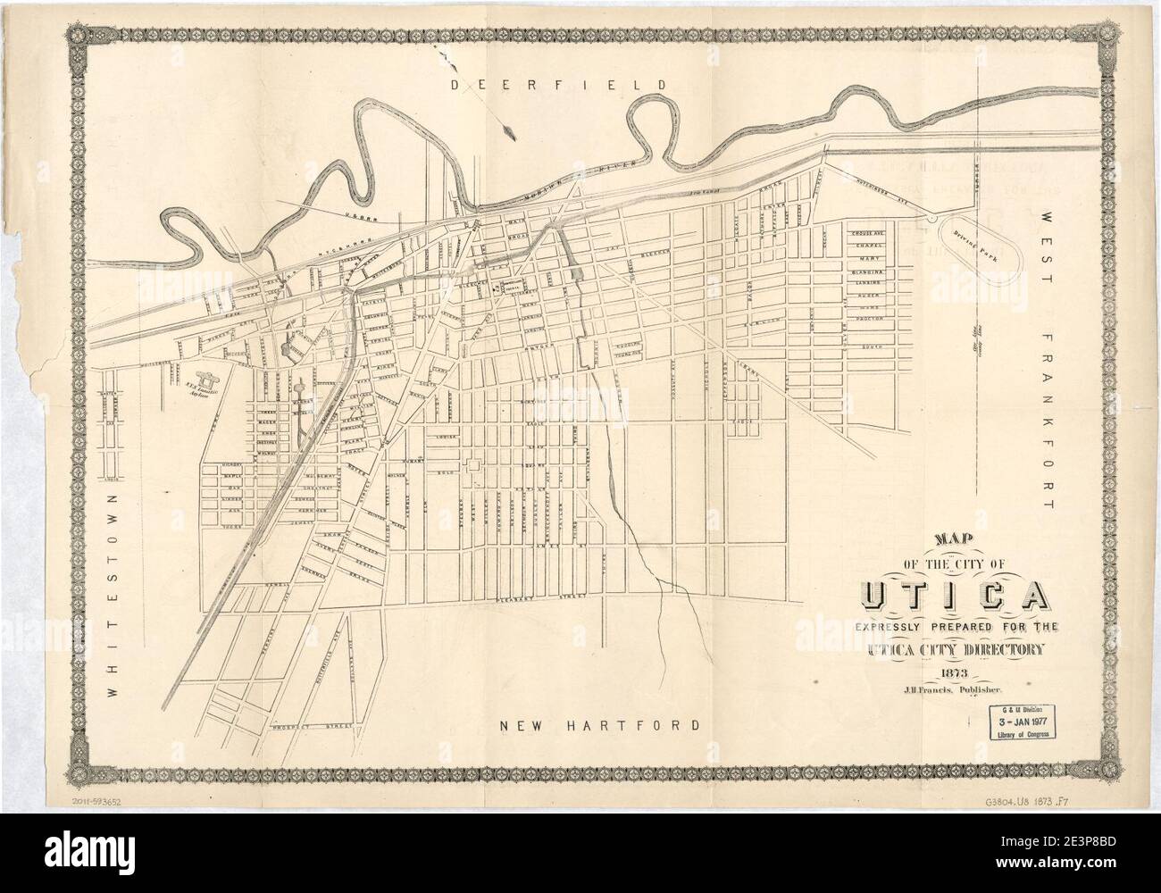 Map of the city of Utica Stock Photo - Alamy