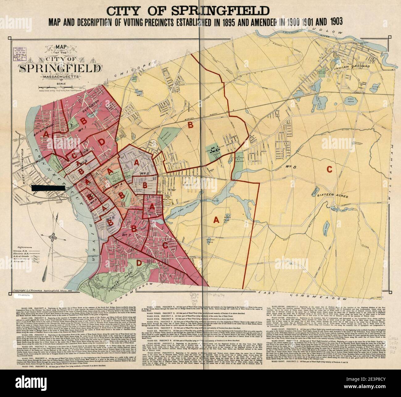 Map of the city of Springfield, Massachusetts Stock Photo - Alamy