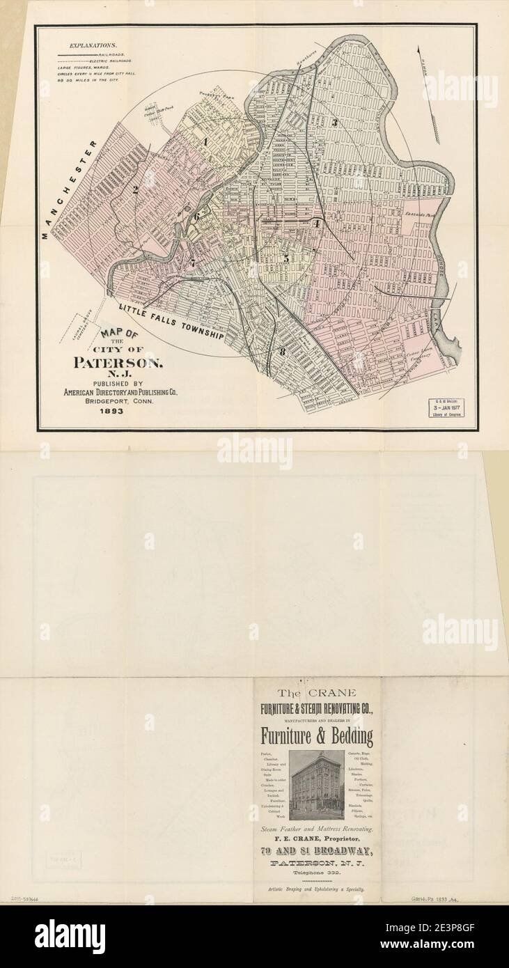 Map of the city of Paterson, N.J Stock Photo - Alamy