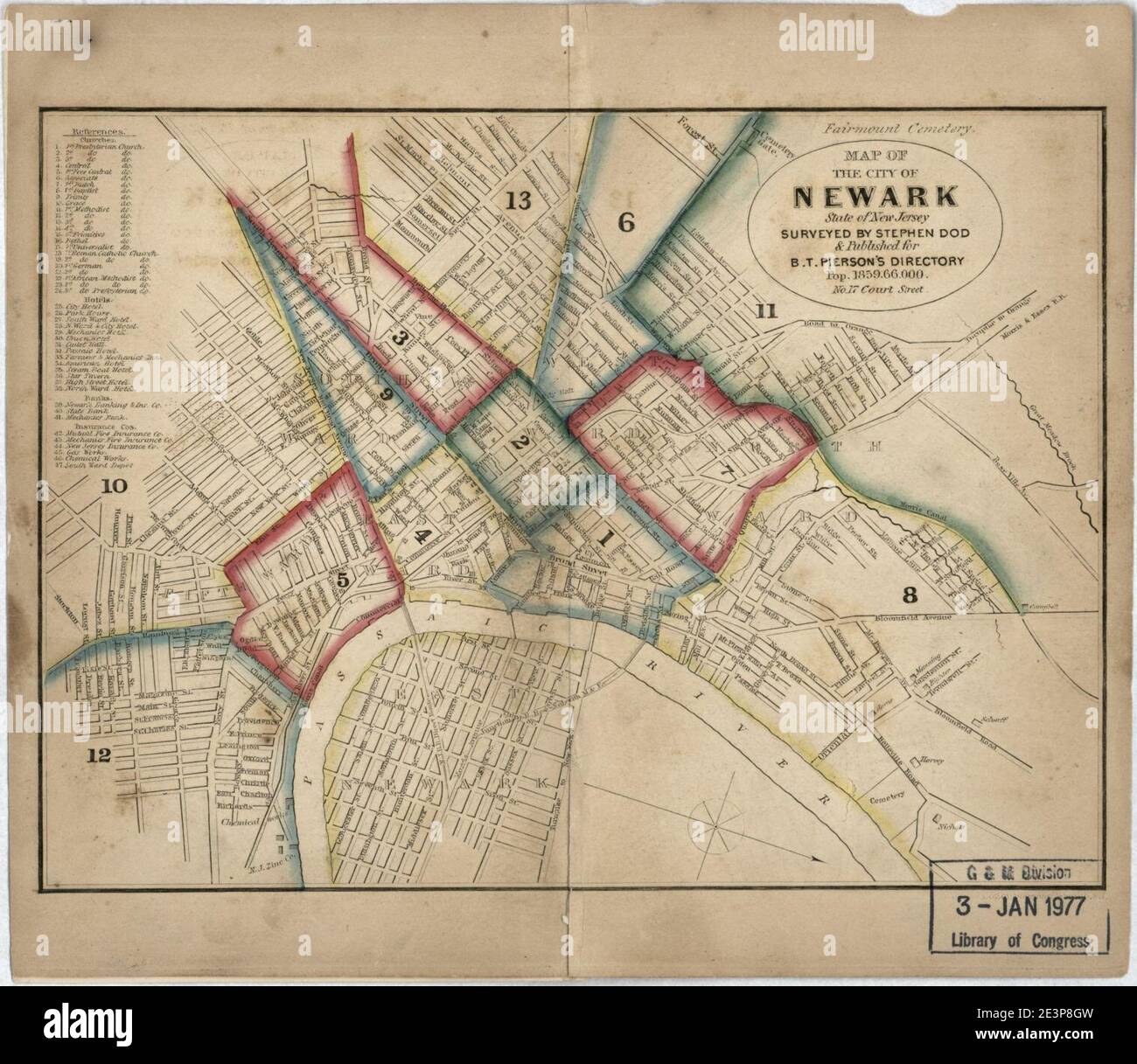Map of the city of Newark, state of New Jersey Stock Photo - Alamy