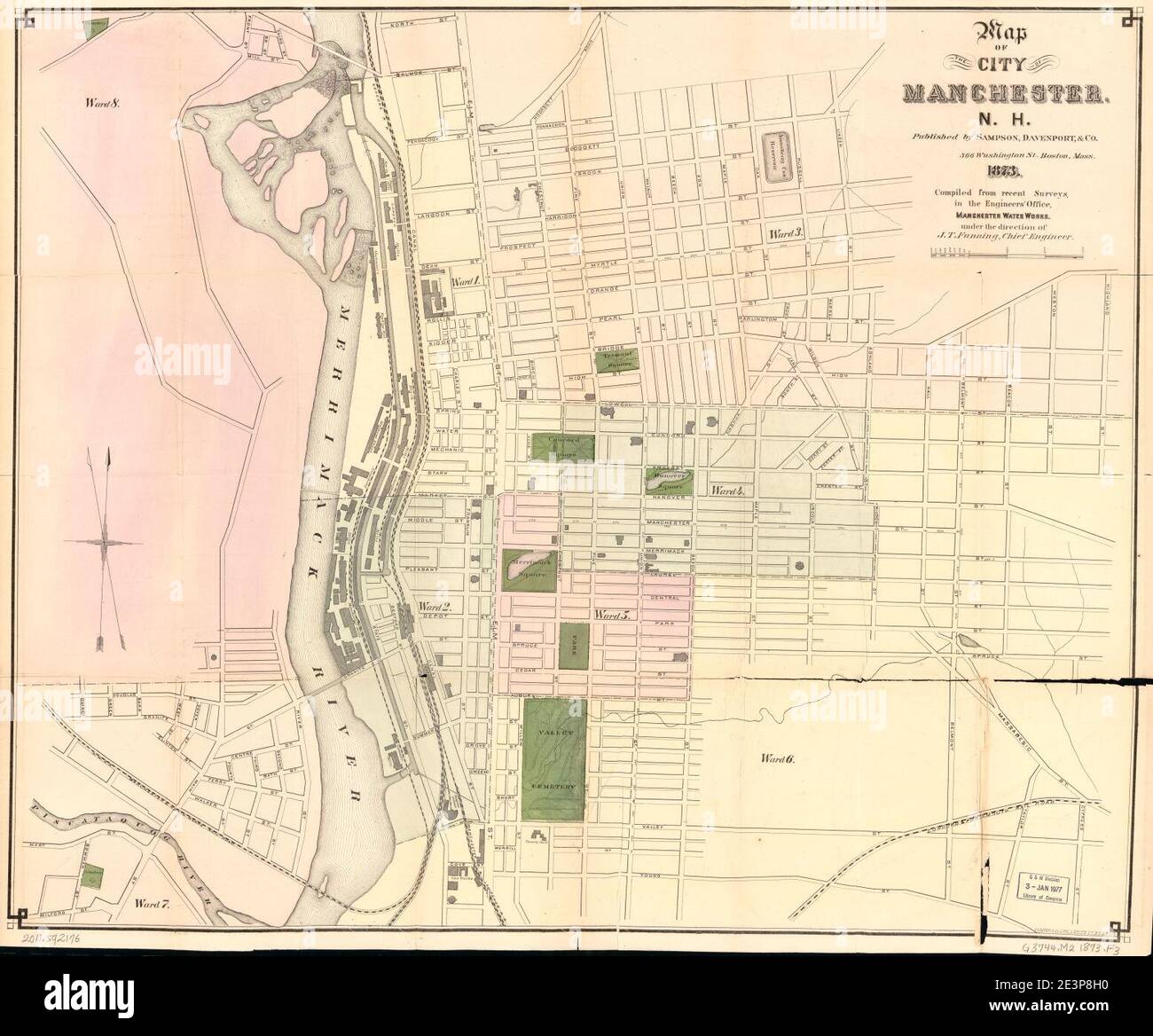 Map of the City of Manchester, N.H. - compiled from recent surveys in ...