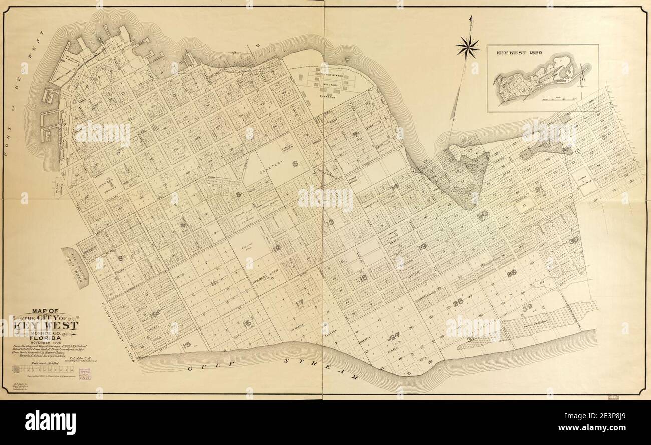 Map of the city of Key West, Monroe Co., Florida - from the original ...