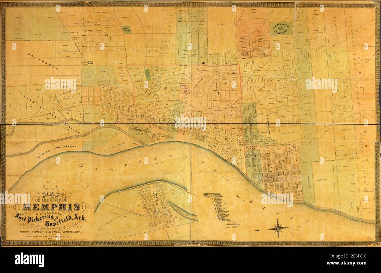 Map of the city of Memphis - including Fort Pickering and Hopefield ...