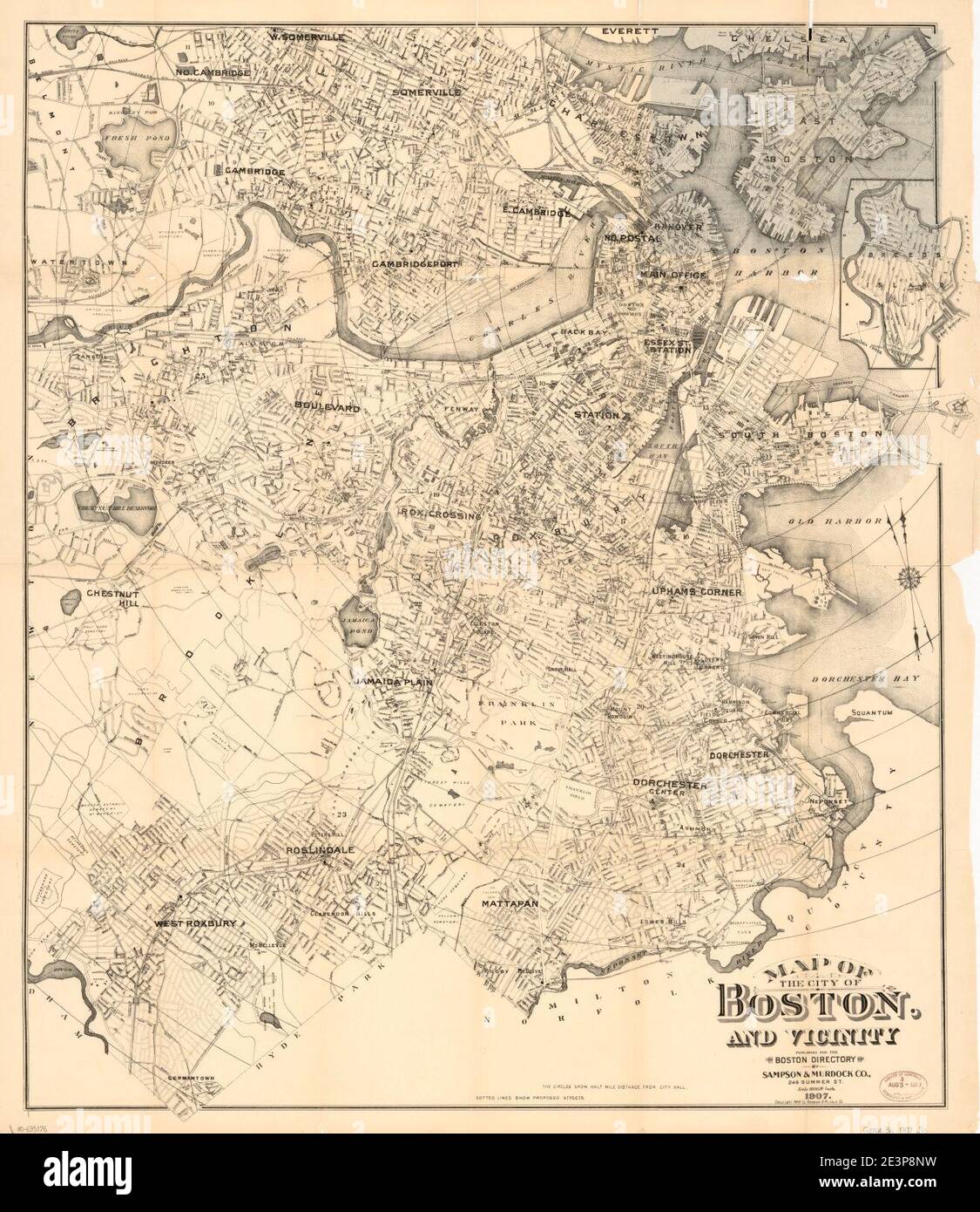 Map of boston and vicinity hi-res stock photography and images - Alamy