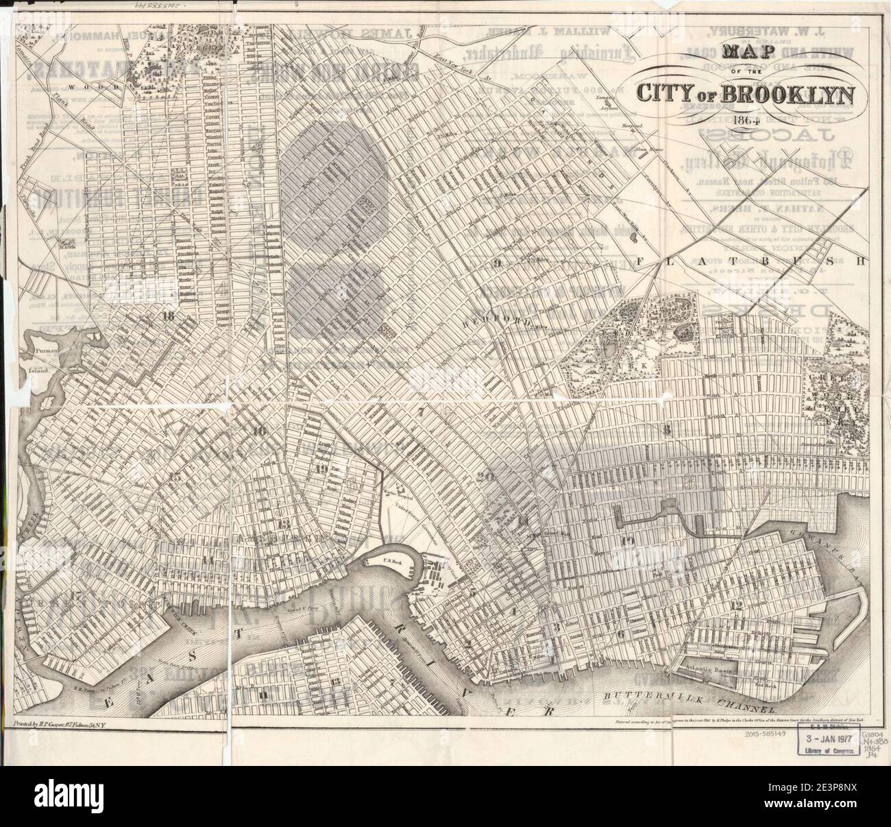 Vintage map of brooklyn hi-res stock photography and images - Alamy