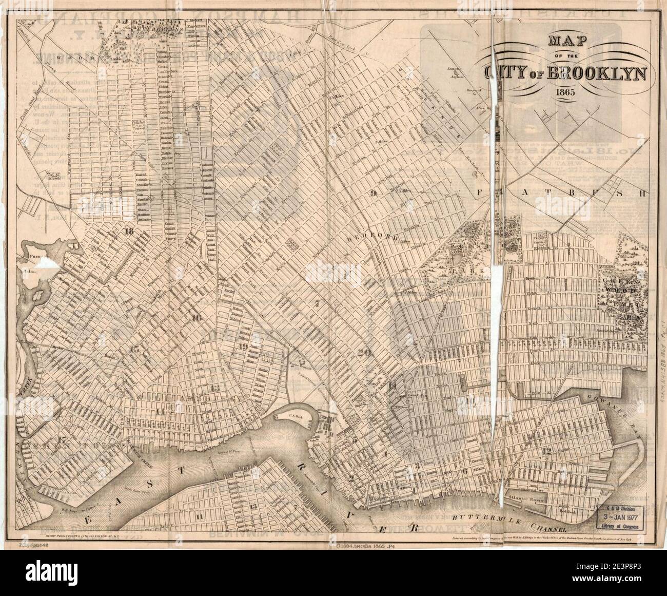 Map of the city of Brooklyn Stock Photo - Alamy