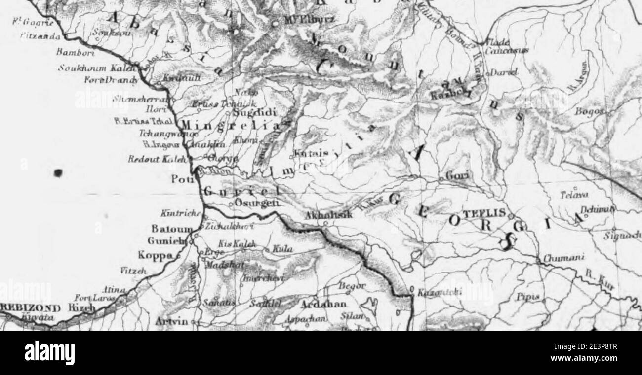 Vintage map of georgia Black and White Stock Photos & Images - Alamy