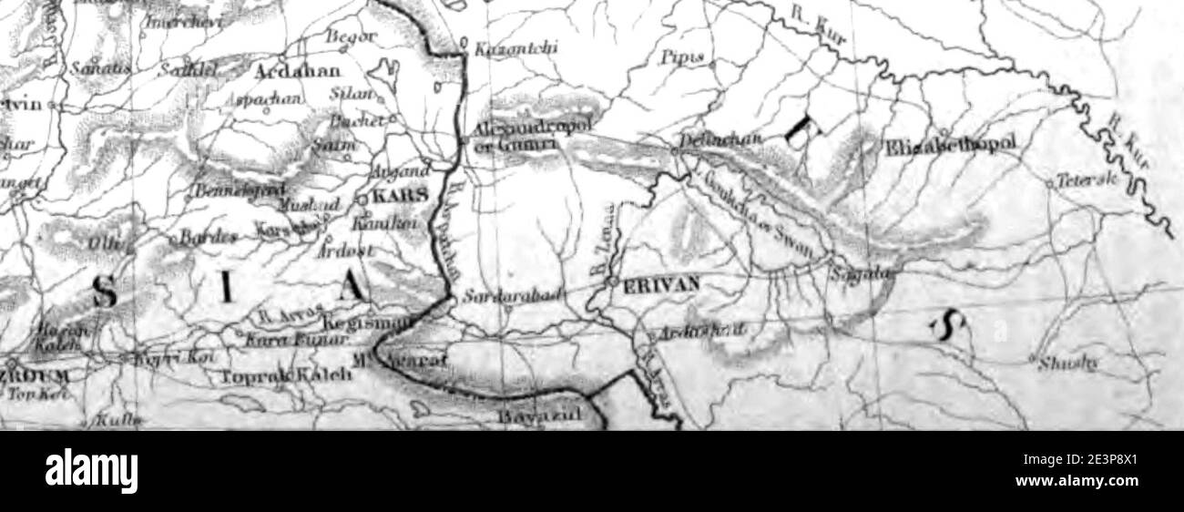 Map of The Caucasus.Armenia. George Dodd. Pictorial history of the ...