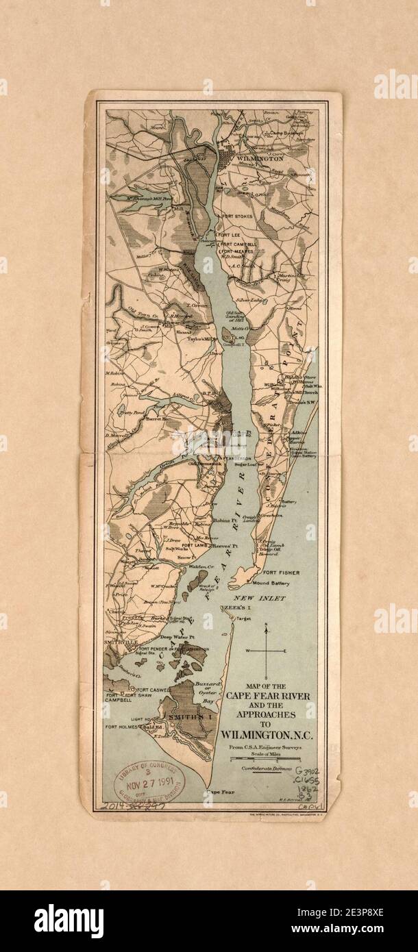 Map of the Cape Fear River and the approaches to Wilmington, N.C ...