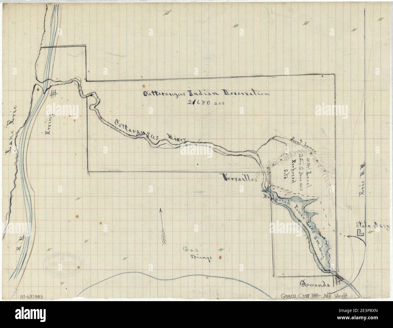 Map of the Cattaraugus Indian Reservation, New York Stock Photo - Alamy