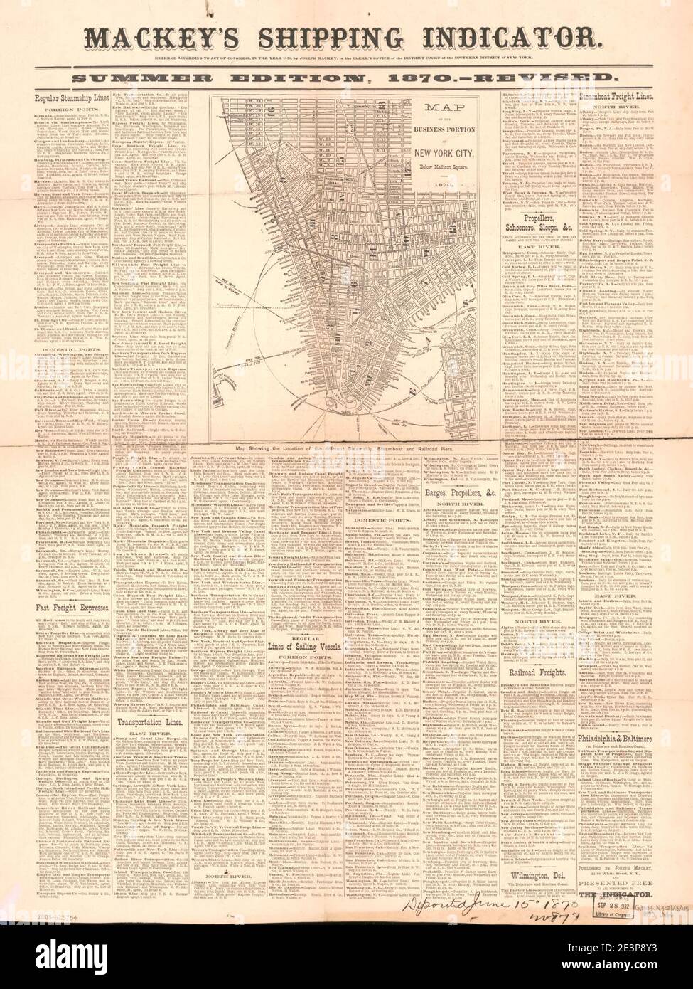 Map of new york city 1870 hi-res stock photography and images - Alamy