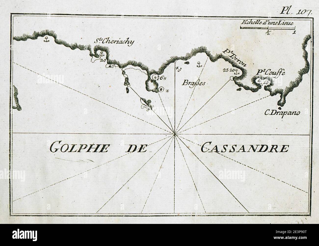Map of the bay of Toroneos and of Cassandra peninsula in Chalkidiki ...