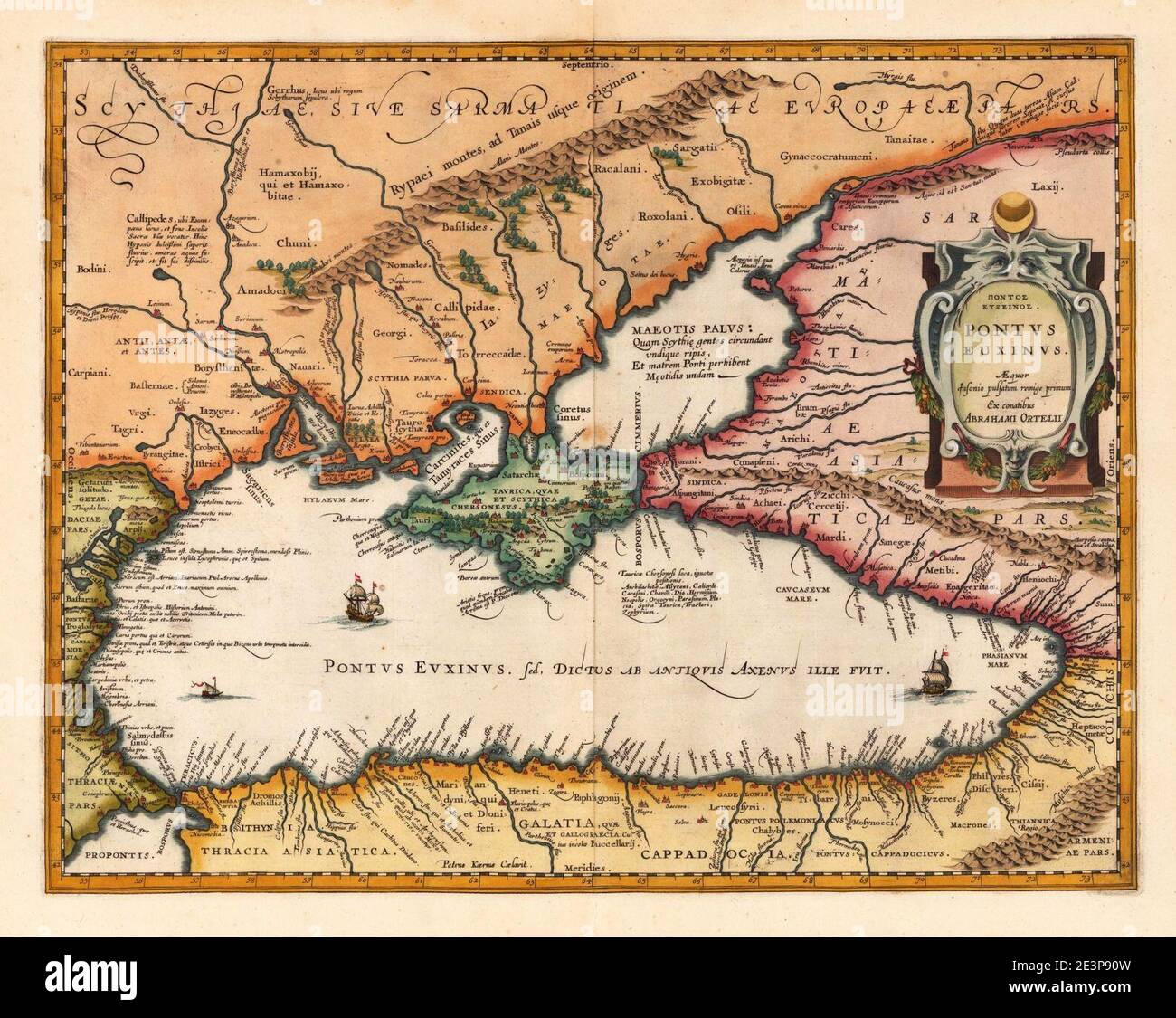 Map of the Black Sea.1590 Stock Photo - Alamy