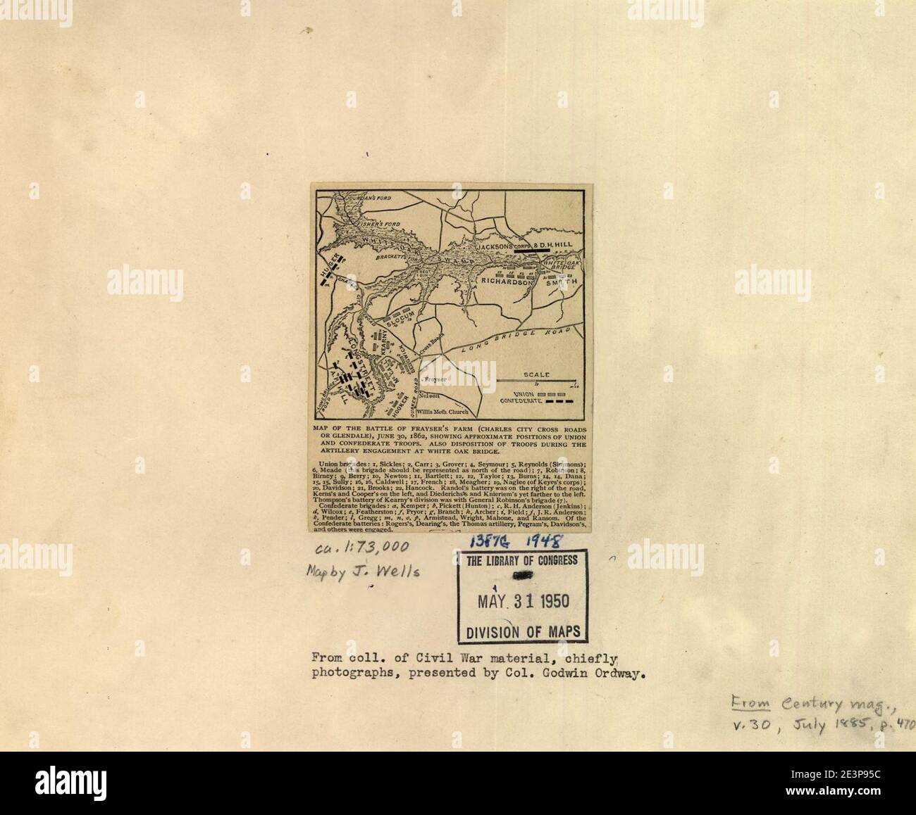 Map of the battle of Frayser's Farm (Charles City cross roads or ...
