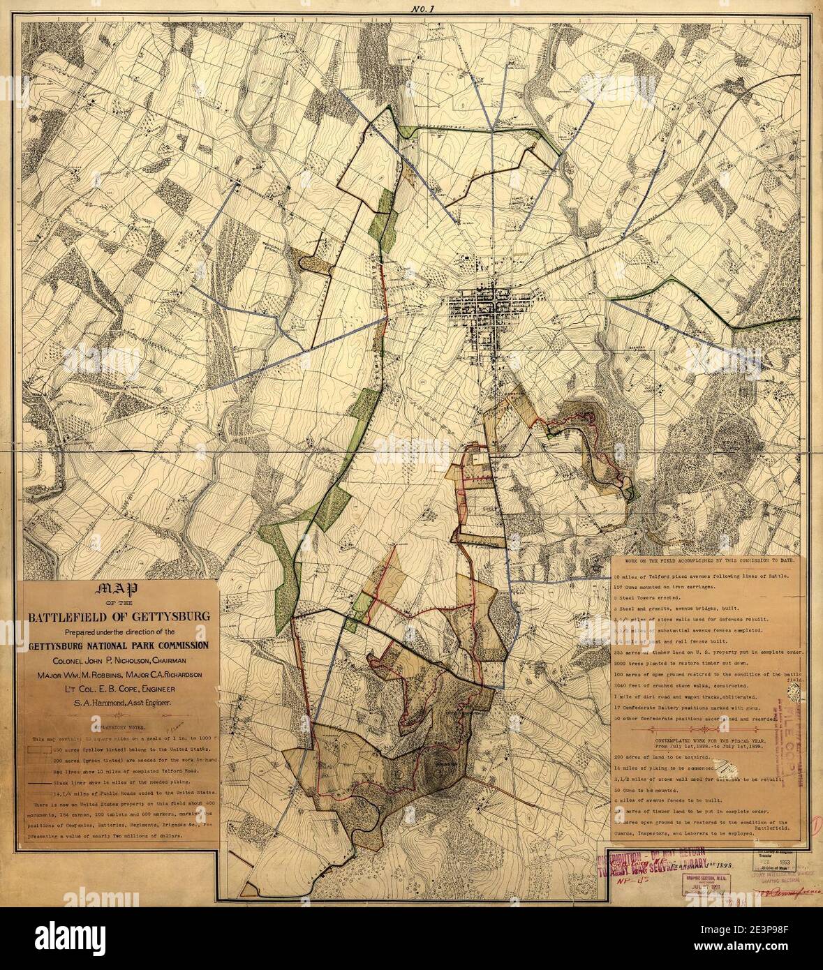 Gettysburg battlefield map hi-res stock photography and images - Alamy