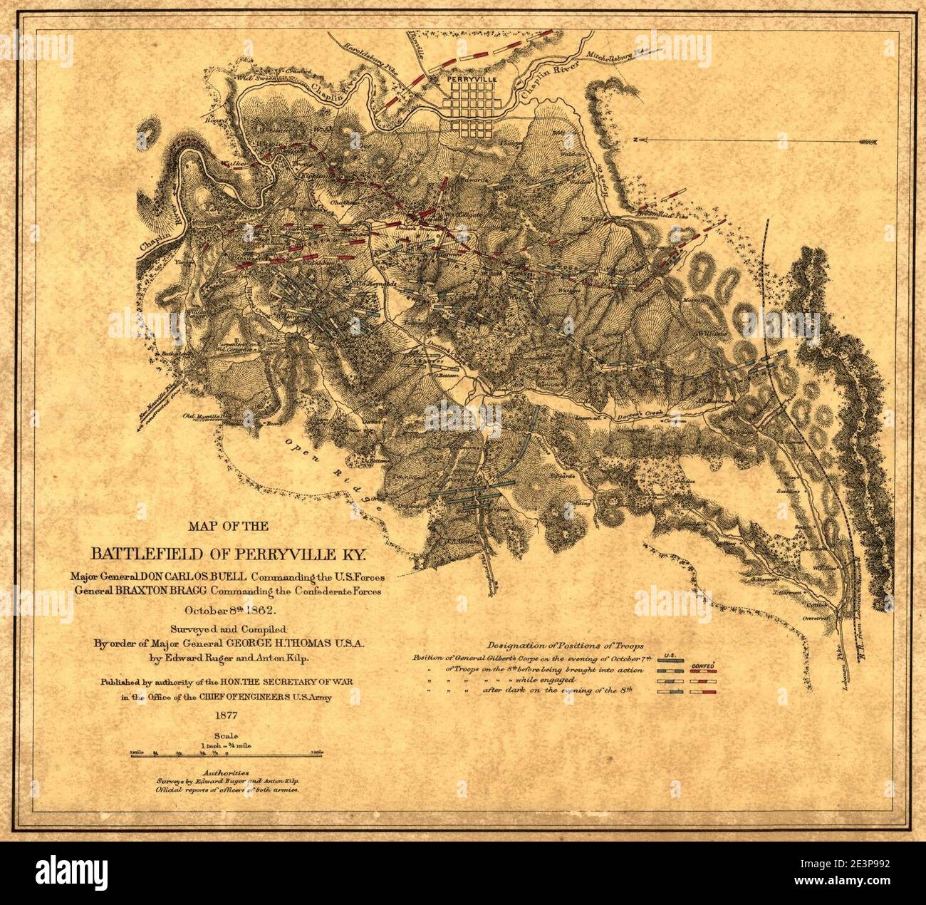 Map of the battlefield of Perryville, Ky Stock Photo - Alamy