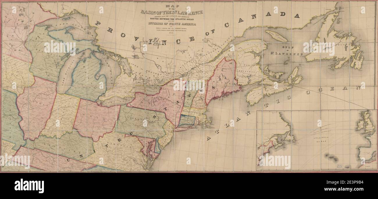 Atlantic ocean map routes hi-res stock photography and images - Alamy