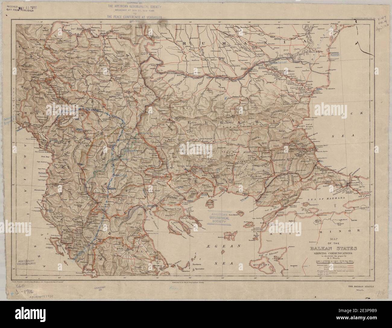 Map of the Balkan States showing communications Stock Photo - Alamy