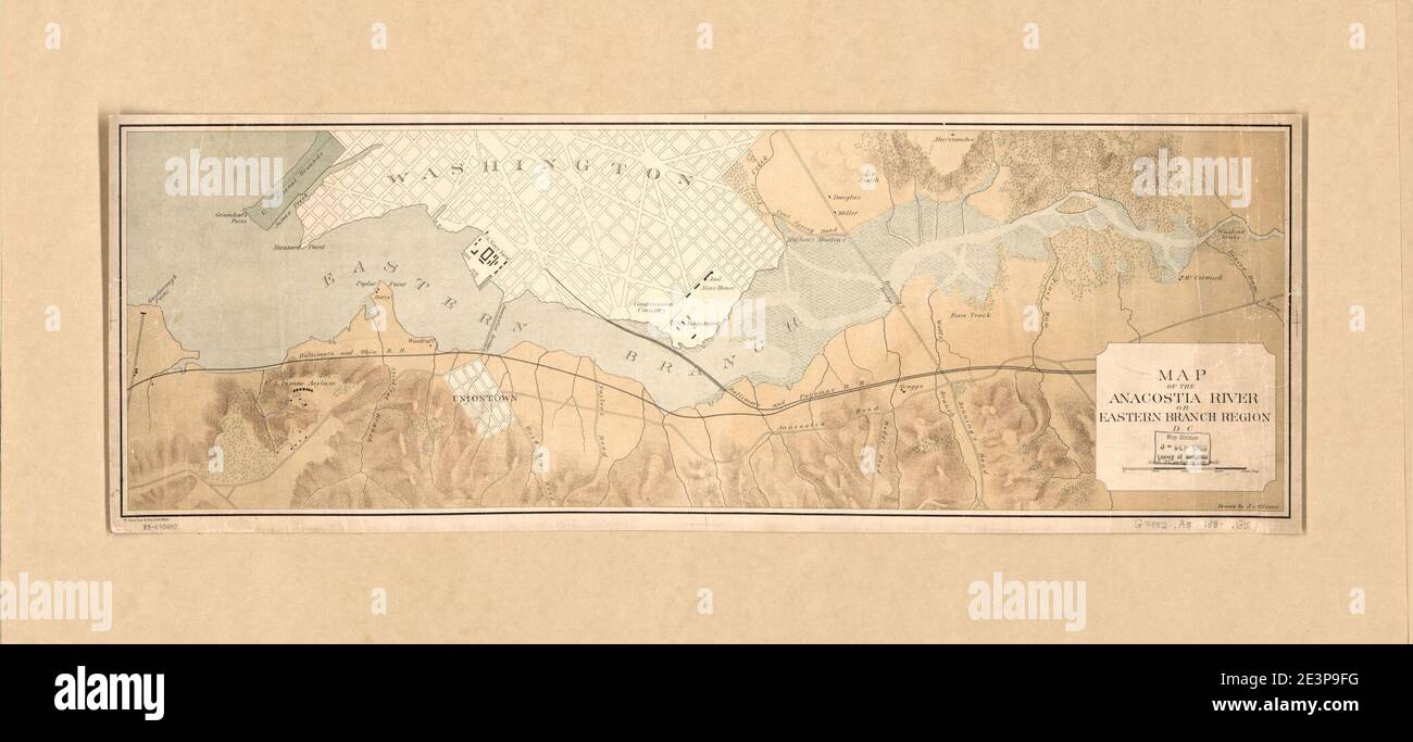 Map of the Anacostia River or Eastern Branch region D.C Stock Photo - Alamy