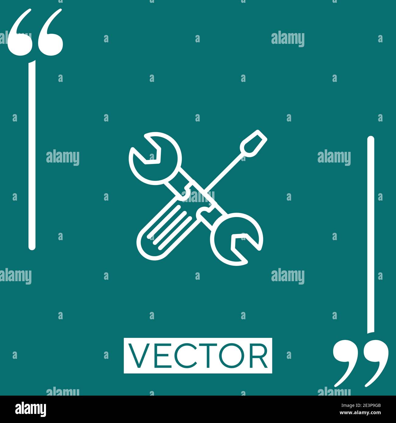wrench and screwdriver in cross vector icon Linear icon. Editable ...