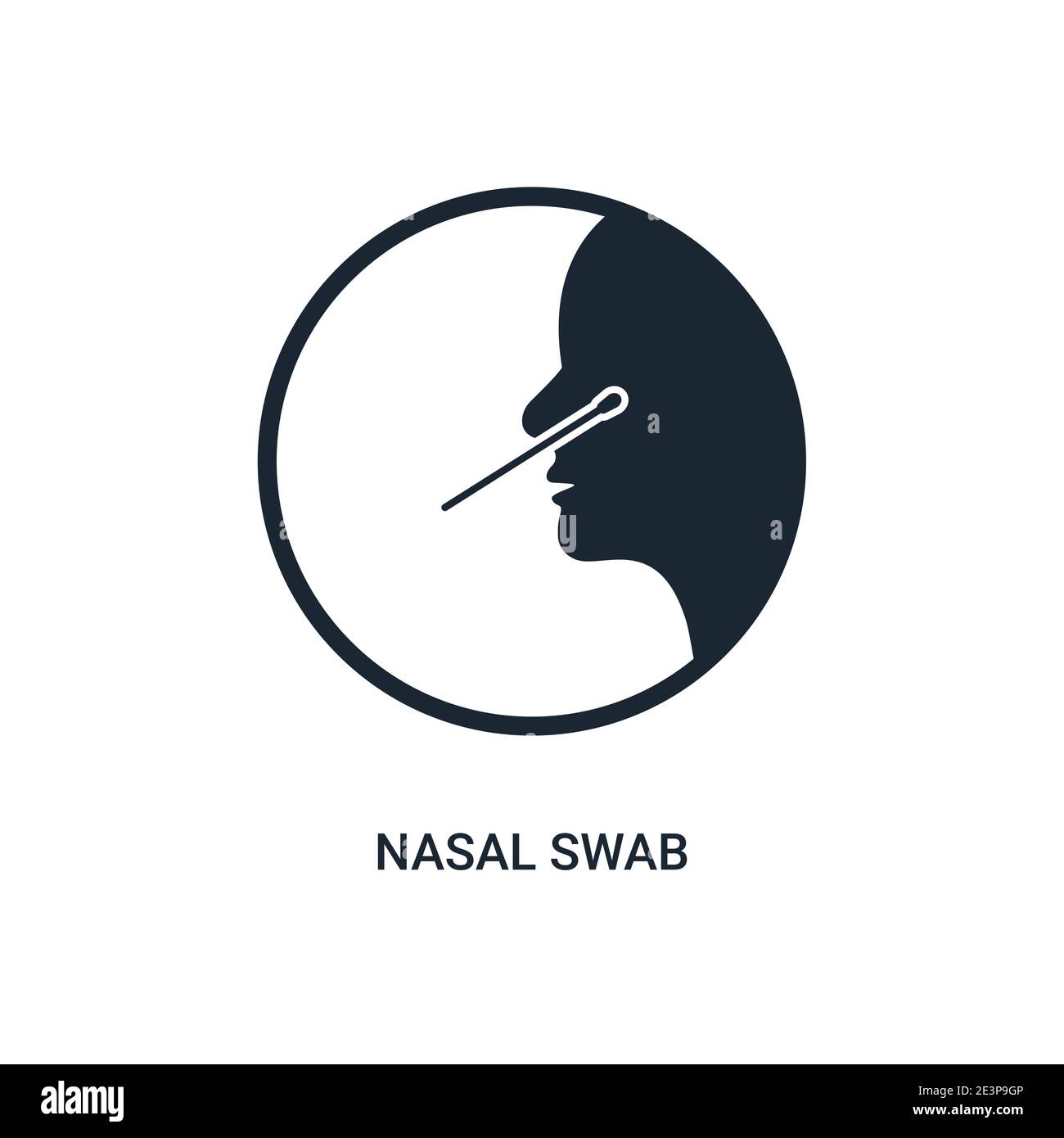 Covid nasal swab icon. Corona virus nasal pcr swab test line icon Stock ...