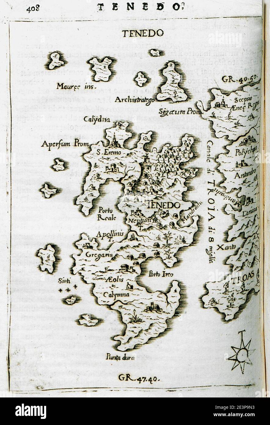 Map of Tenedos - Piacenza Francesco - 1688 Stock Photo - Alamy