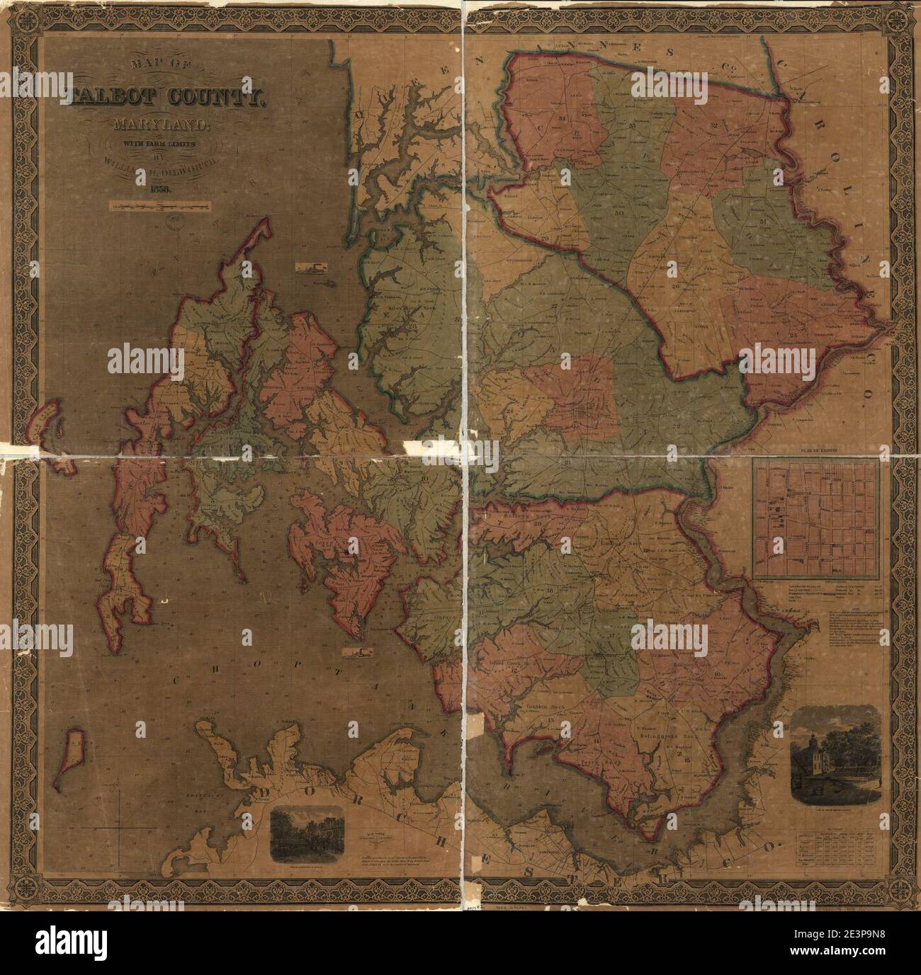 Talbot county map hi-res stock photography and images - Alamy