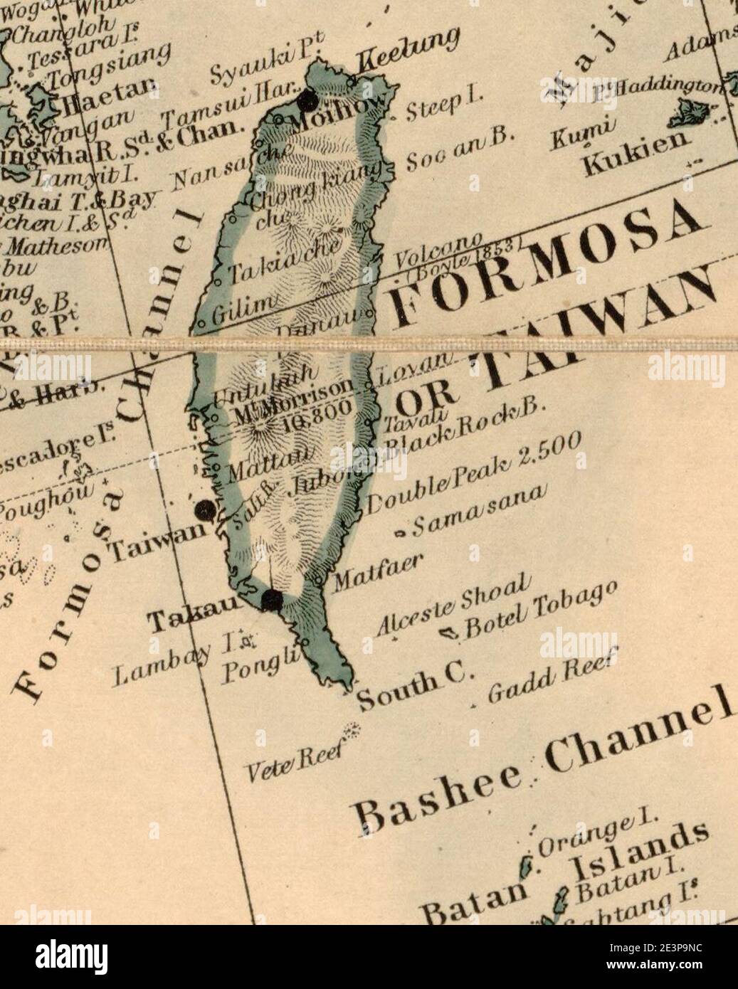 Map of Taiwan (Formosa) in 1880, from- Stanford's map of the empires of ...