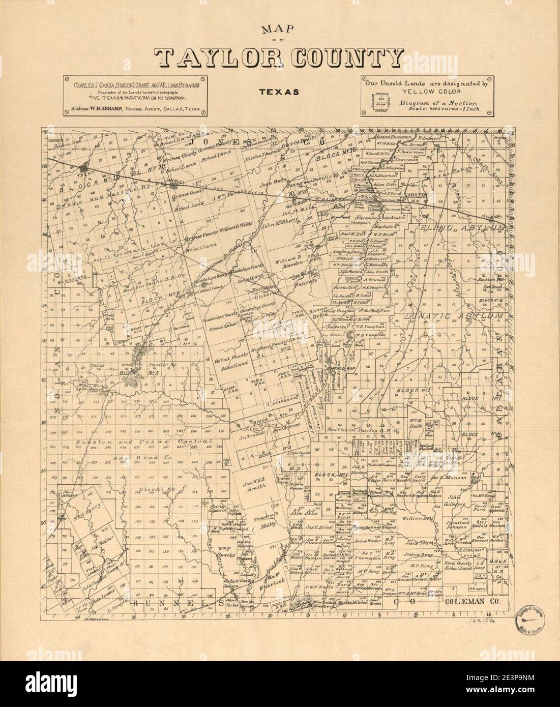 Map of Taylor County, Texas Stock Photo - Alamy
