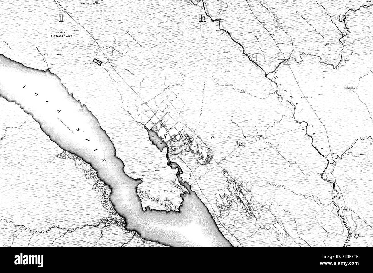 Map of Sutherland Sheet 085, Ordnance Survey, 1878-1881 Stock Photo - Alamy