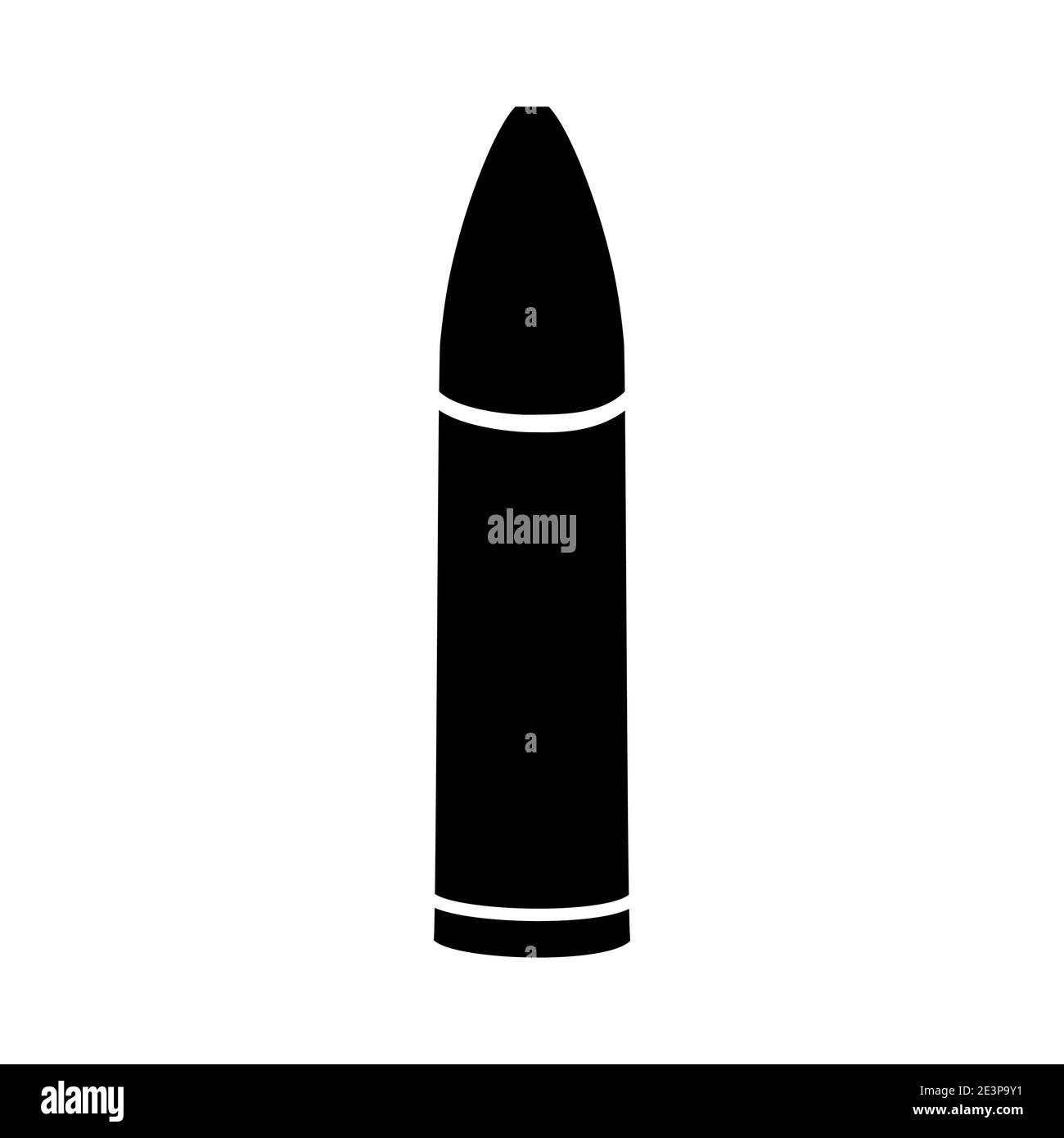 Bullet icon. Black silhouette of ammunition. Vector symbol isolated on white background Stock ...