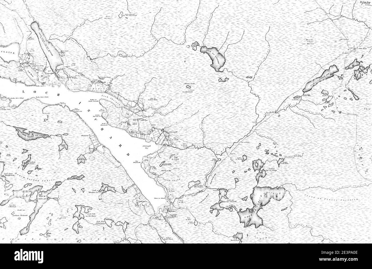 Map of Sutherland Sheet 022, Ordnance Survey, 1878-1881 Stock Photo - Alamy