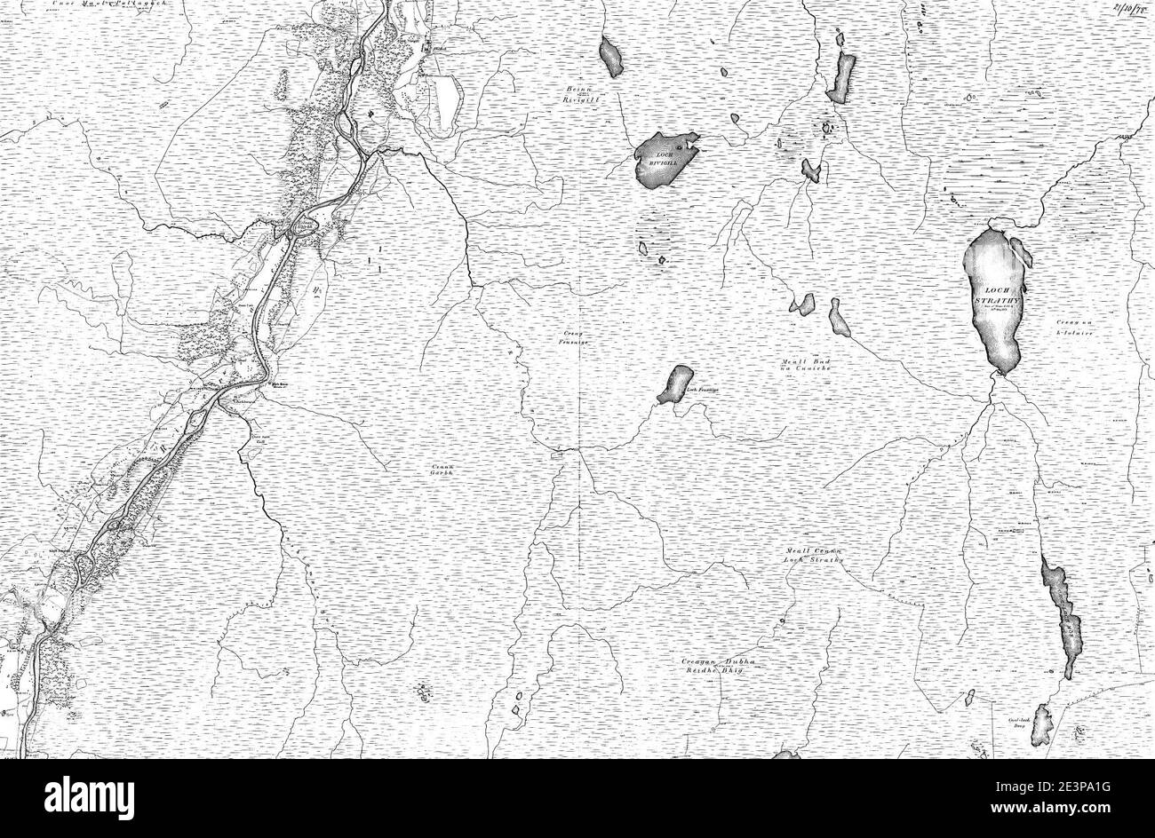 Map of Sutherland Sheet 036, Ordnance Survey, 1878-1881 Stock Photo - Alamy