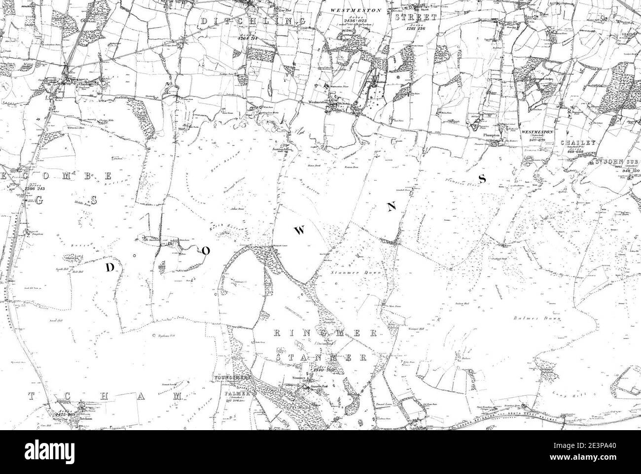 Map of Sussex Sheet 053, Ordnance Survey, 1877-1880 Stock Photo - Alamy