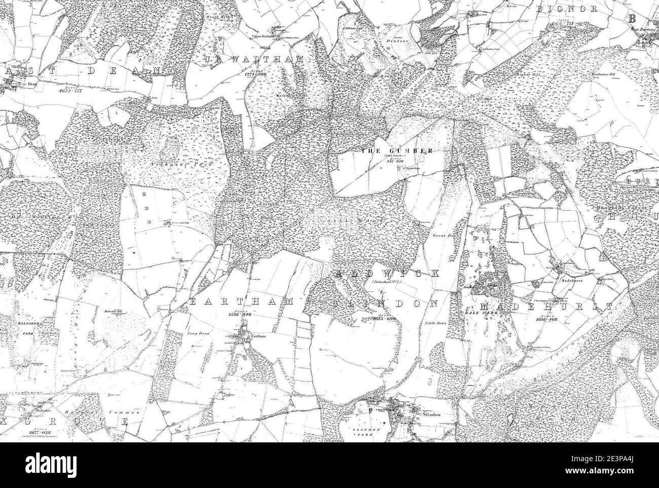 Map of Sussex Sheet 049, Ordnance Survey, 1877-1880 Stock Photo - Alamy