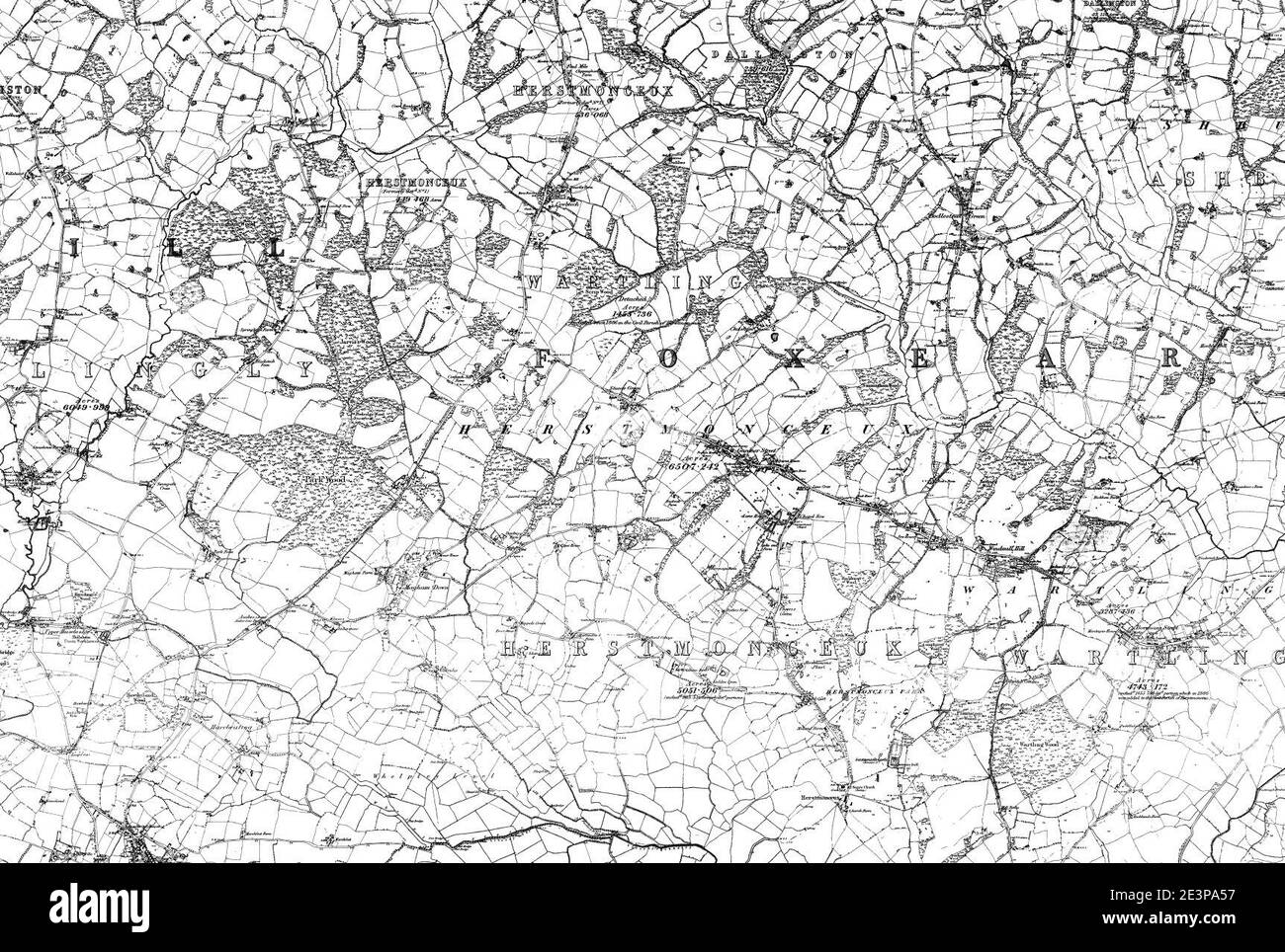 Map of Sussex Sheet 056, Ordnance Survey, 1877-1880 Stock Photo - Alamy