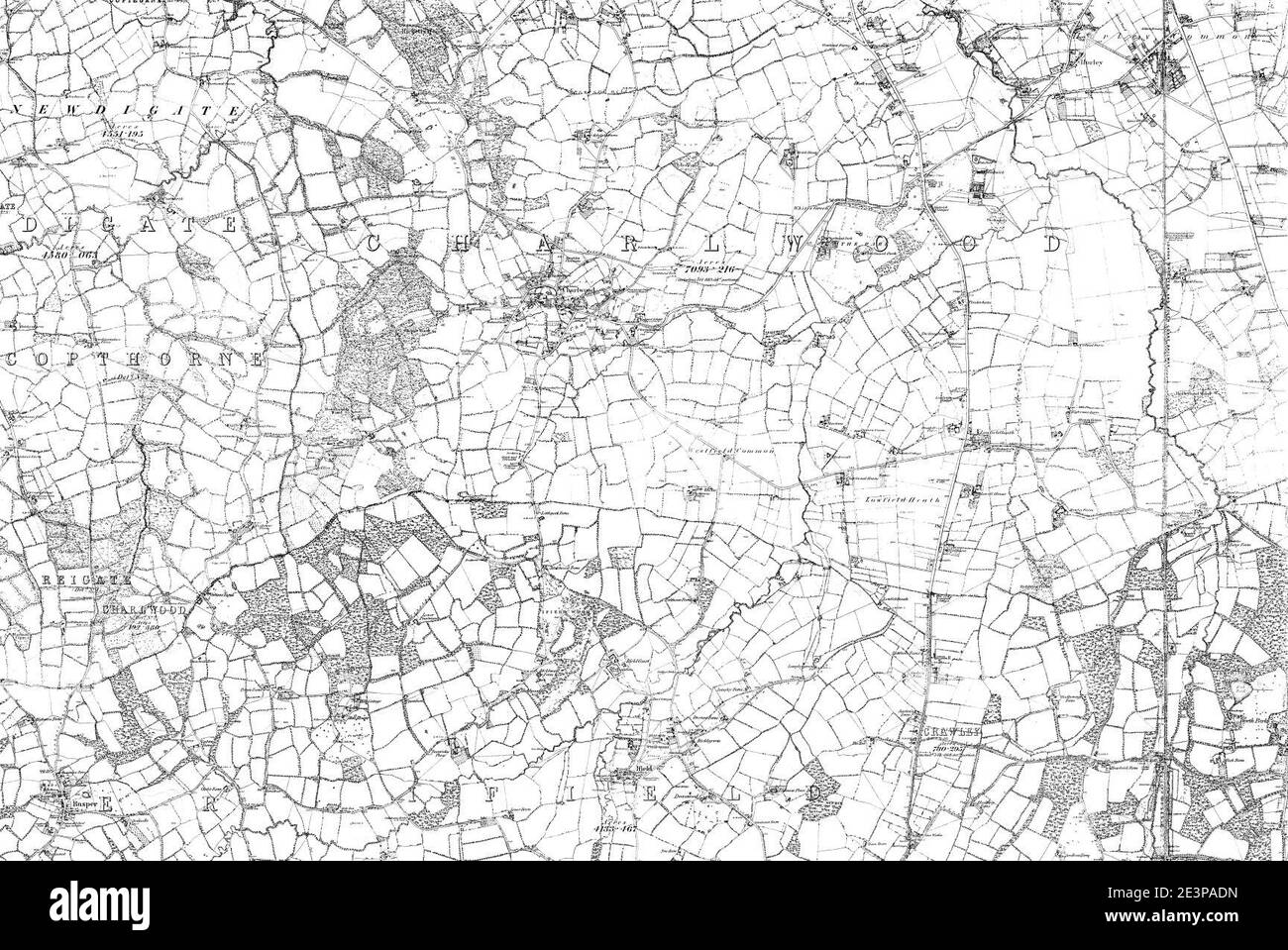 Map of Surrey Sheet 041, Ordnance Survey, 1871-1882 Stock Photo - Alamy