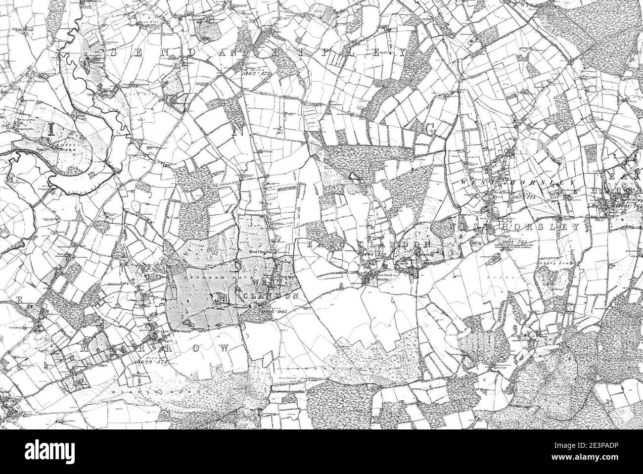 Map of Surrey Sheet 024, Ordnance Survey, 1871-1882 Stock Photo - Alamy