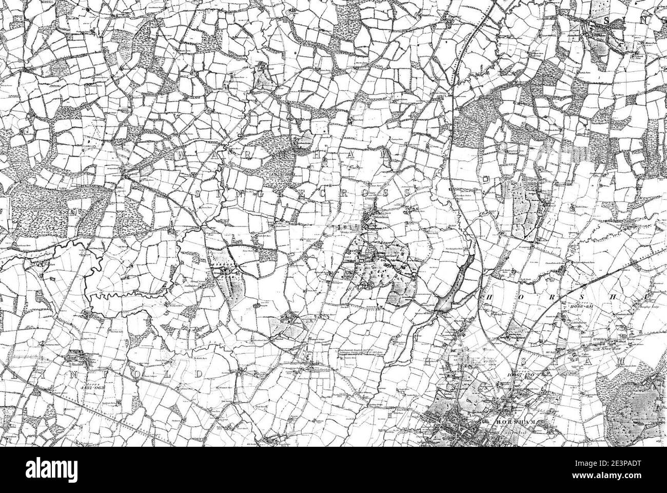 Map of Surrey Sheet 047, Ordnance Survey, 1871-1882 Stock Photo - Alamy