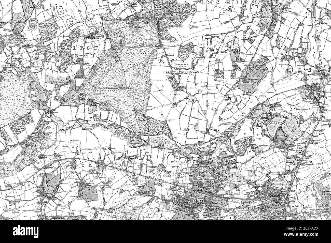 Map of Surrey Sheet 026, Ordnance Survey, 1871-1882 Stock Photo - Alamy