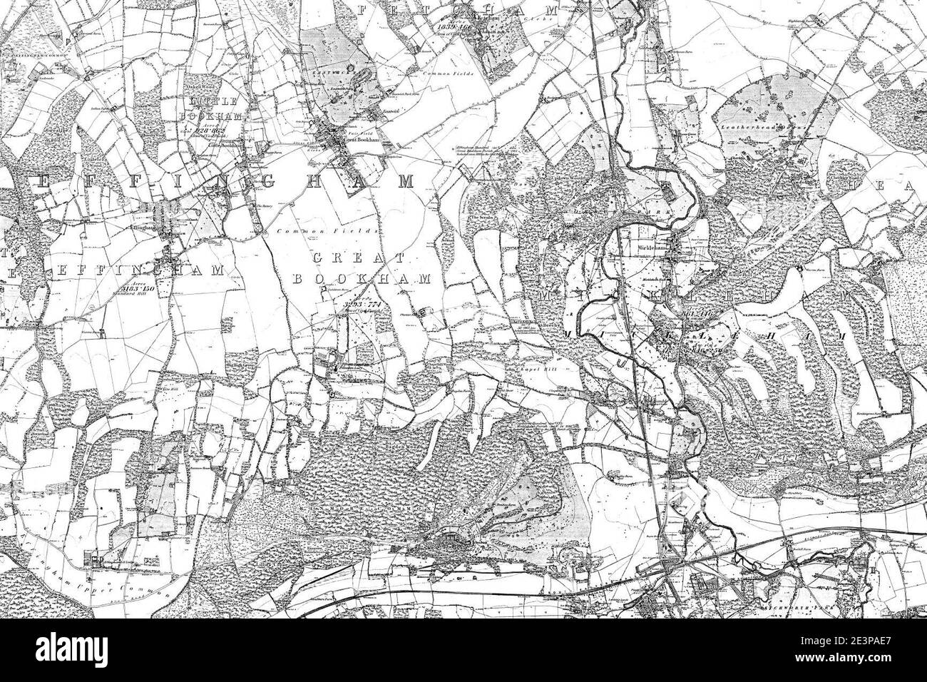 Map of Surrey Sheet 025, Ordnance Survey, 1871-1882 Stock Photo - Alamy
