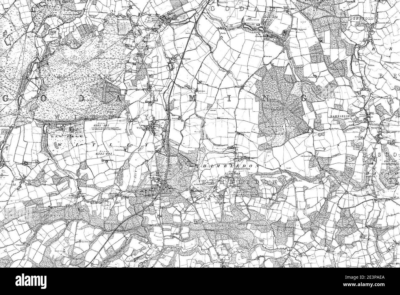 Map of Surrey Sheet 038, Ordnance Survey, 1871-1882 Stock Photo - Alamy
