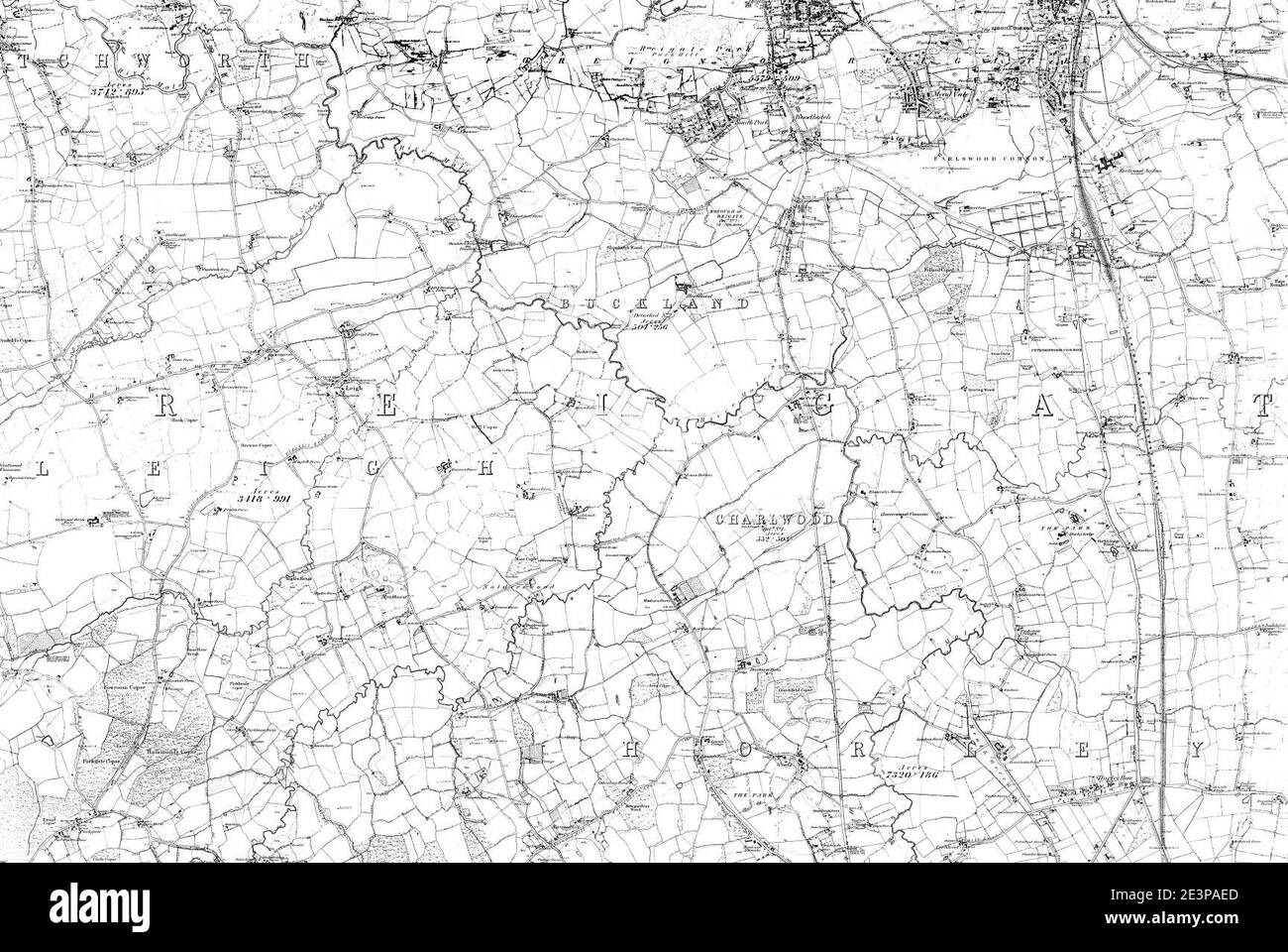 Map of Surrey Sheet 034, Ordnance Survey, 1871-1882 Stock Photo - Alamy