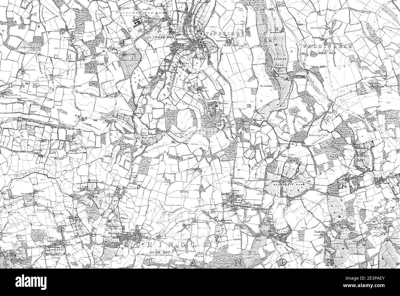 Map of Surrey Sheet 027, Ordnance Survey, 1871-1882 Stock Photo - Alamy
